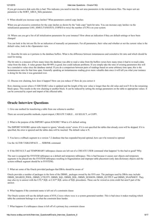 Interview questions oracle faq | PDF