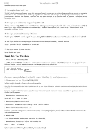 Interview questions oracle faq | PDF