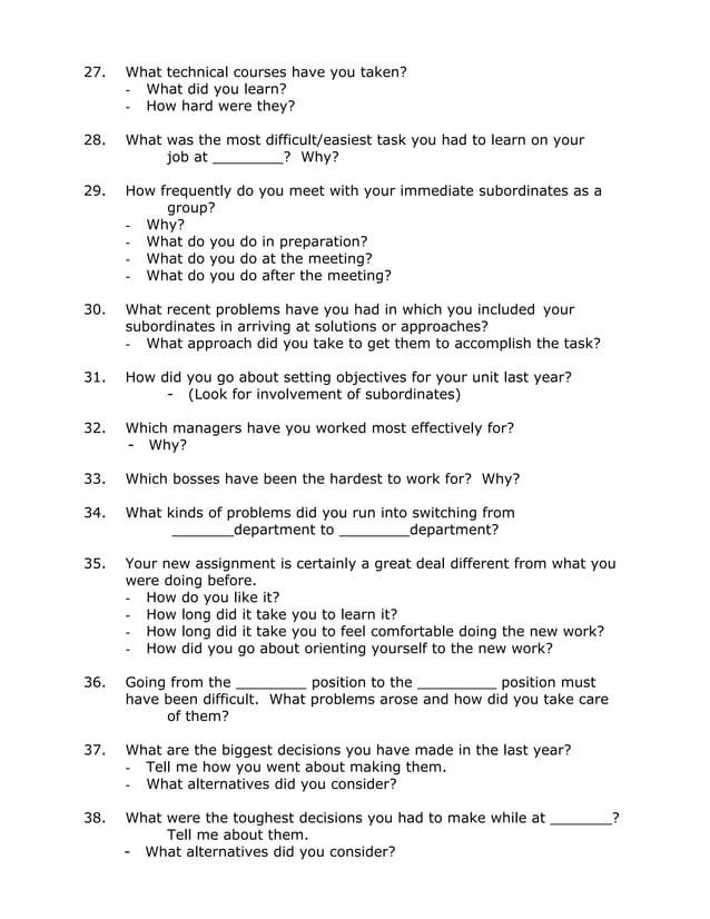 100 Interview Questions from Colleen Aylward of Devon James Associates ...
