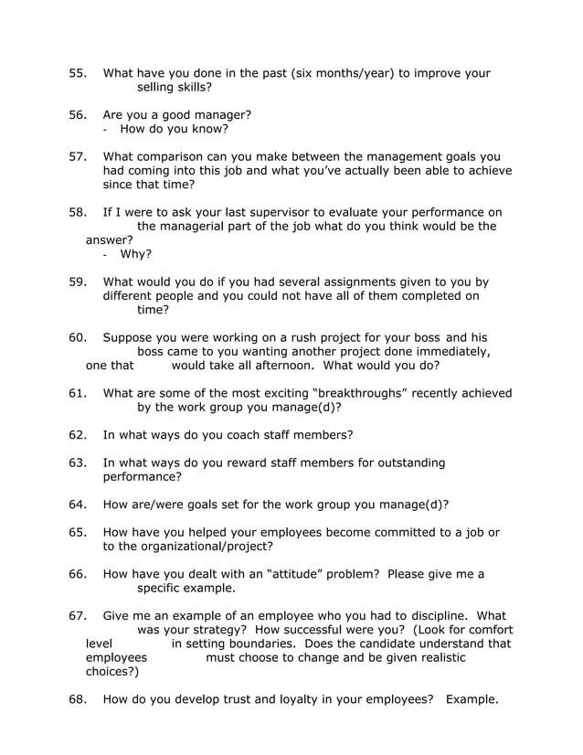100 Interview Questions from Colleen Aylward of Devon James Associates ...