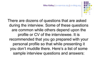 Interview questions and answers | PPT