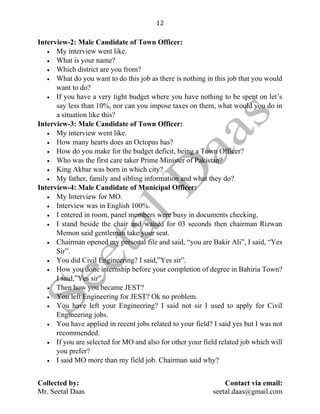 Interview Questions and Tips for Local Government Department Sindh by ...