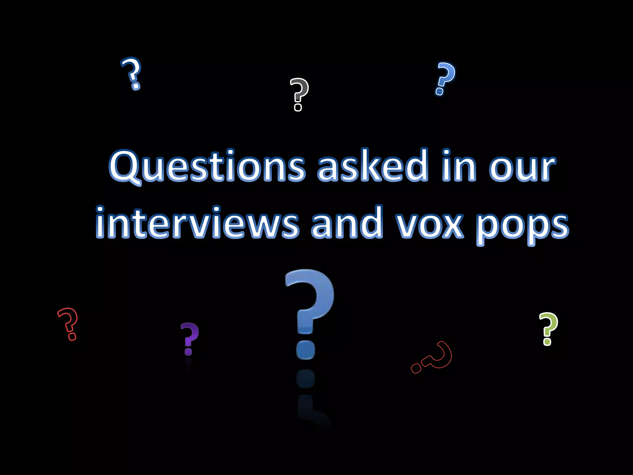 Interview/vox pop questions and why we asked them | PPTX