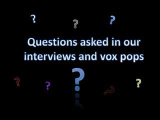 Interview/vox pop questions and why we asked them | PPTX