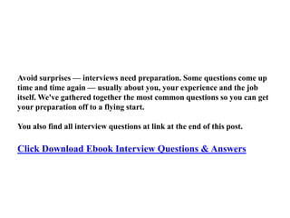 Interview questions answers inventory management | PPT