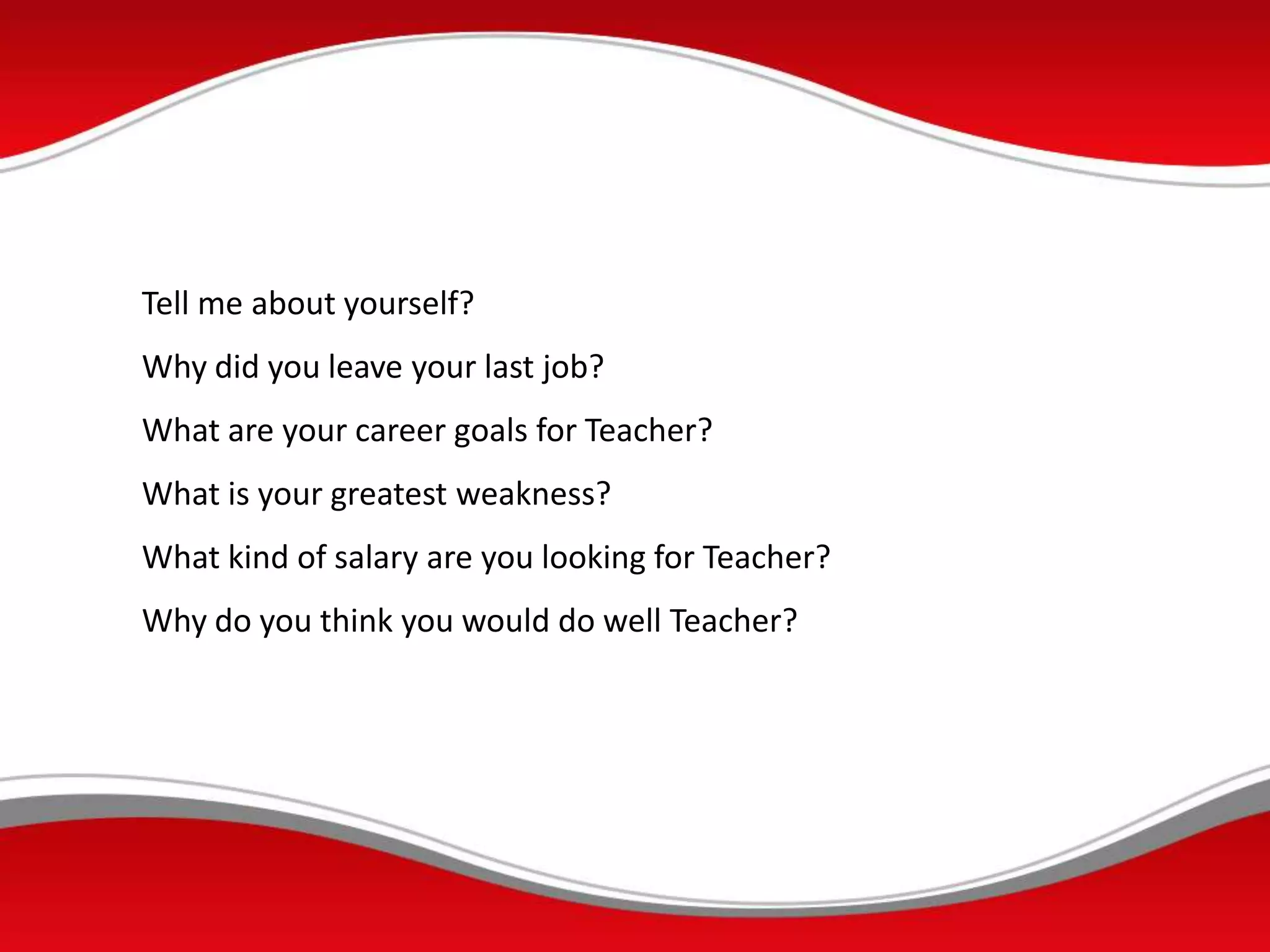 Interview questions answers elementary teacher | PPT