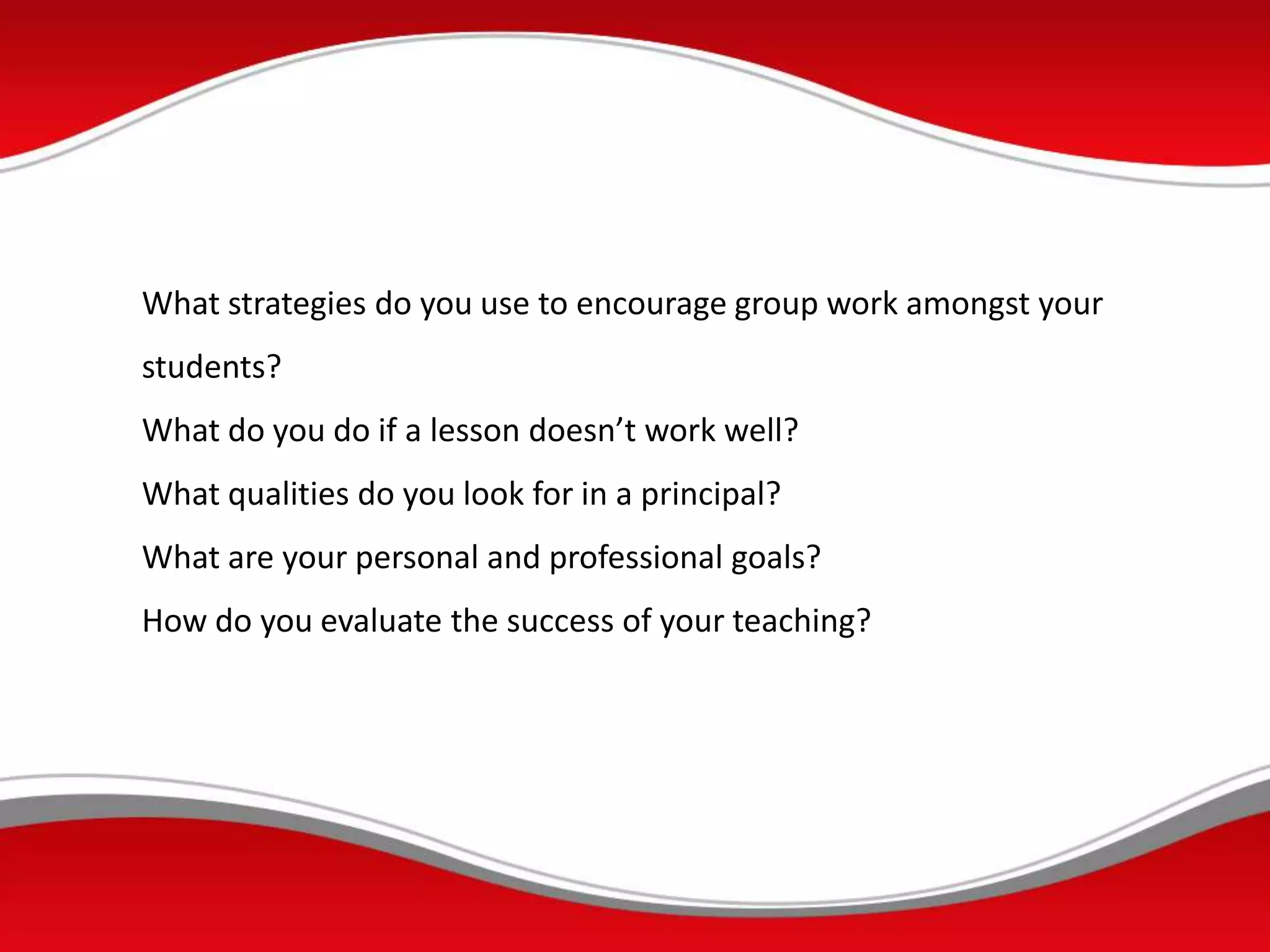 Interview questions answers elementary teacher | PPT
