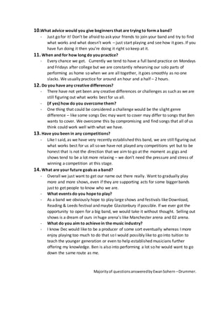 Interview questions for band | PDF