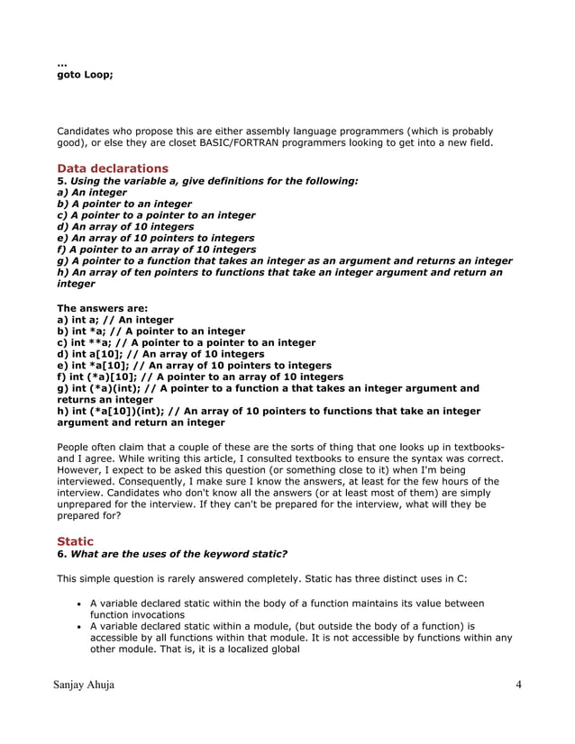 Interview questions_mod.pdf | Programming Languages | Computing
