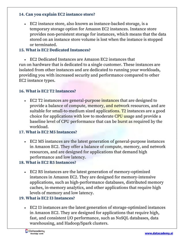 Interview Questions on AWS Elastic Compute Cloud (EC2).pdf | Cloud Computing | Internet
