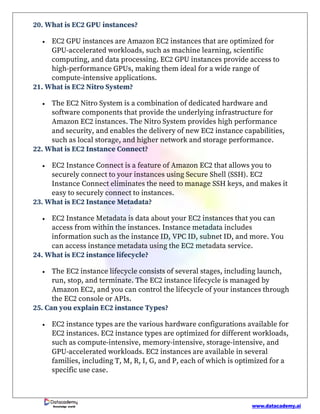 Interview Questions on AWS Elastic Compute Cloud (EC2).pdf | Cloud Computing | Internet