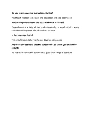 Interview questions pupil | DOCX