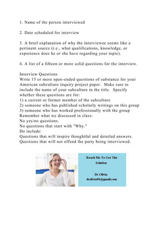 Interview Questions Write 15 or more open-ended questions of sub.docx