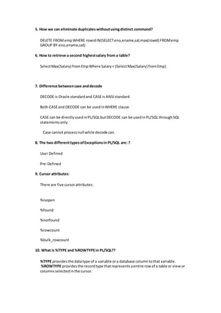 Top MNC'S Interview questions and answers | PDF