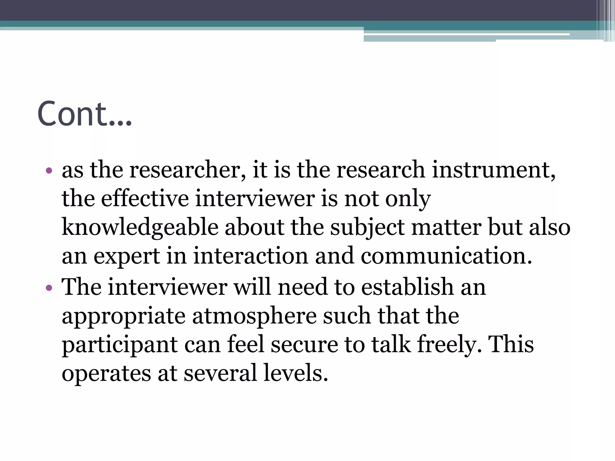 Interview research method in qualitative research methods | PPT