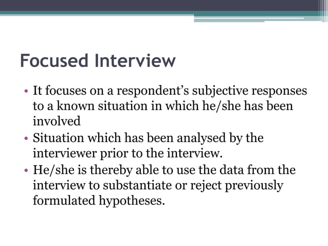 Interview research method in qualitative research methods | PPT