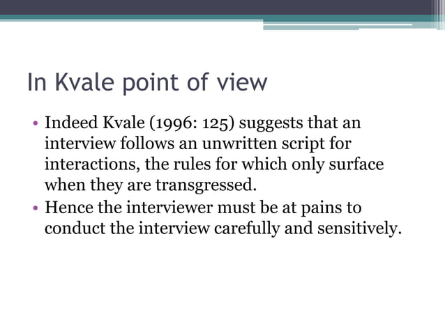 Interview research method in qualitative research methods | PPT