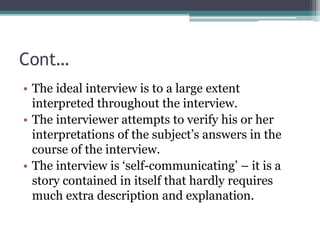 Interview research method in qualitative research methods | PPTX