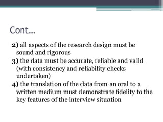 Interview research method in qualitative research methods | PPTX