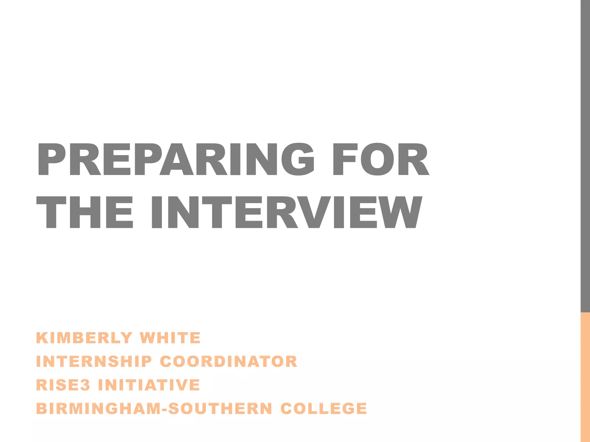 Preparing for the Interview | PPTX
