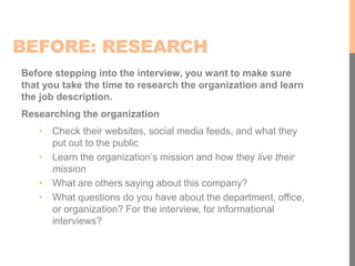 Preparing for the Interview | PPTX