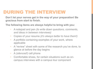 Preparing for the Interview | PPTX