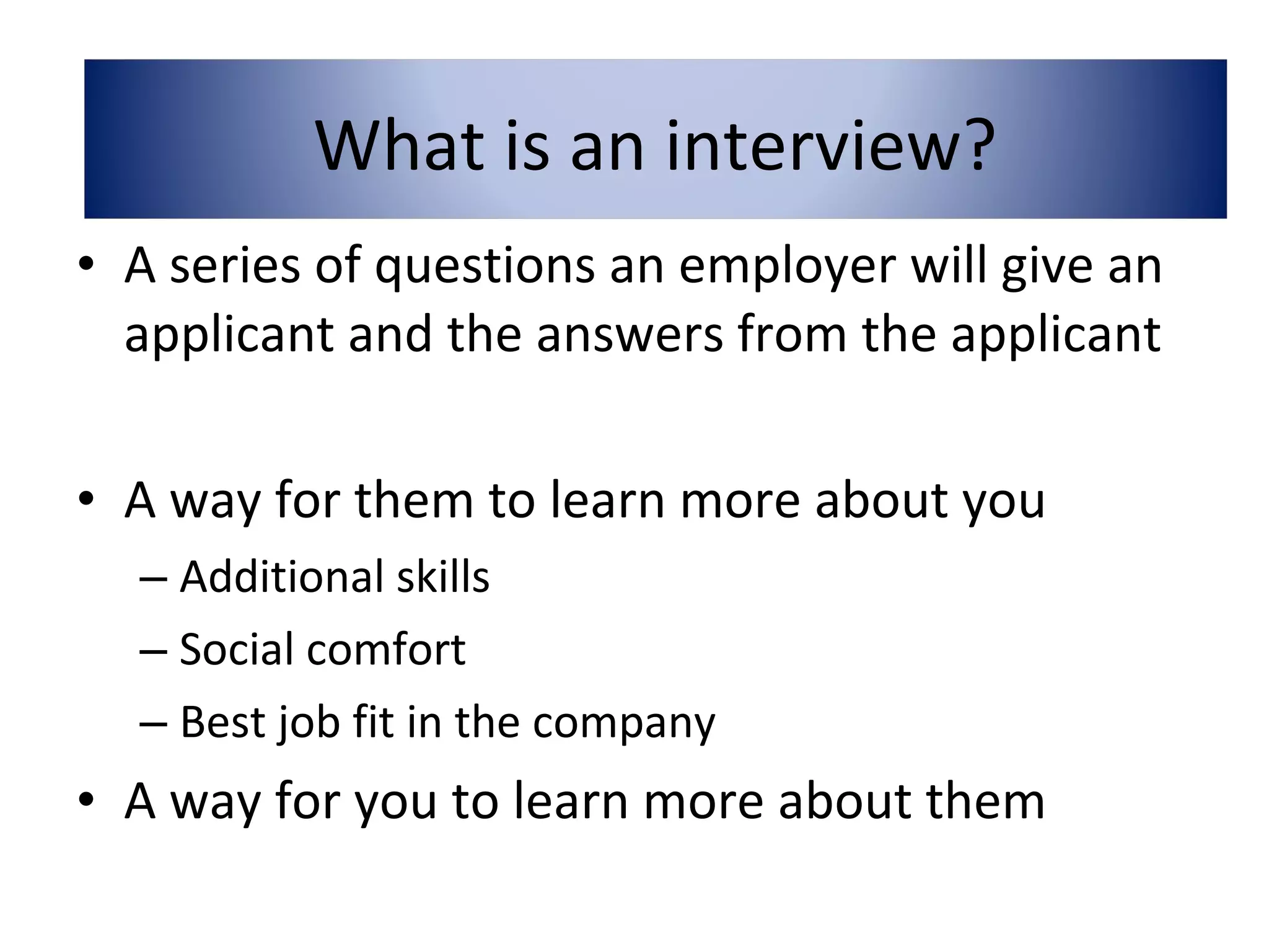 Interviews for students | PPT