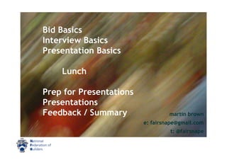 Bid presentation workshop slides | PDF