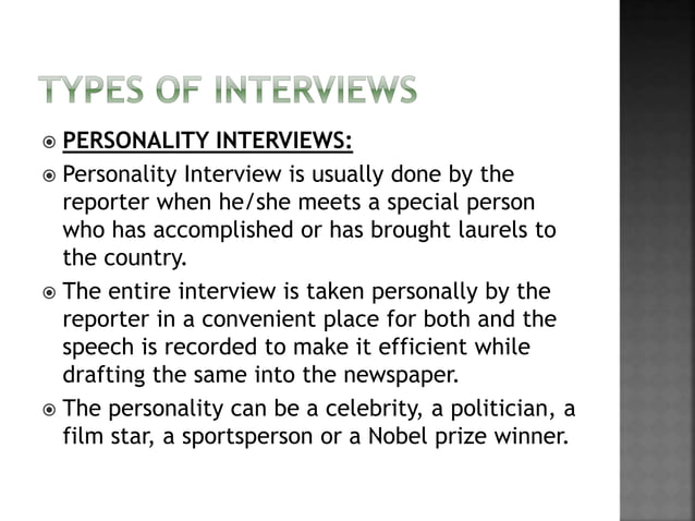 Interviews and profiles | PPTX