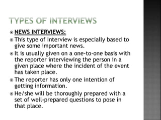 Interviews and profiles | PPTX