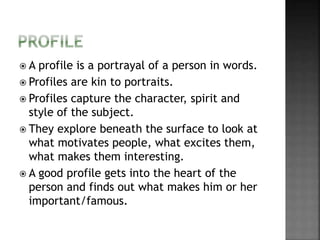 Interviews and profiles | PPTX