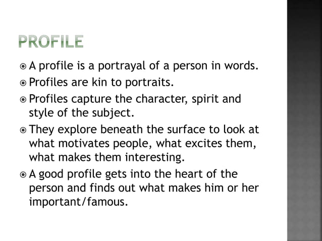 Interviews and profiles | PPTX