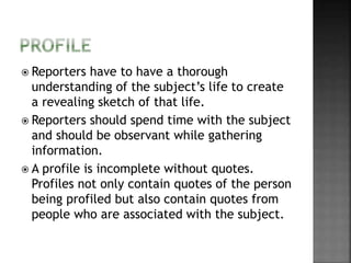 Interviews and profiles | PPTX
