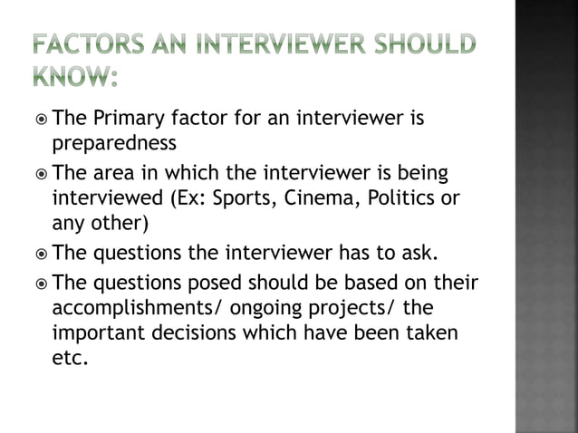 Interviews and profiles | PPTX