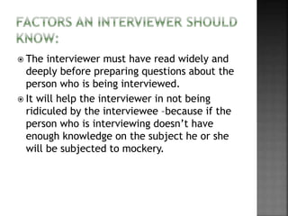 Interviews and profiles | PPTX