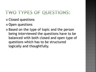 Interviews and profiles | PPTX