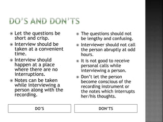 Interviews and profiles | PPTX