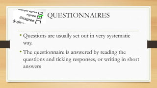 Interviews and questionnaires (1) | PPT