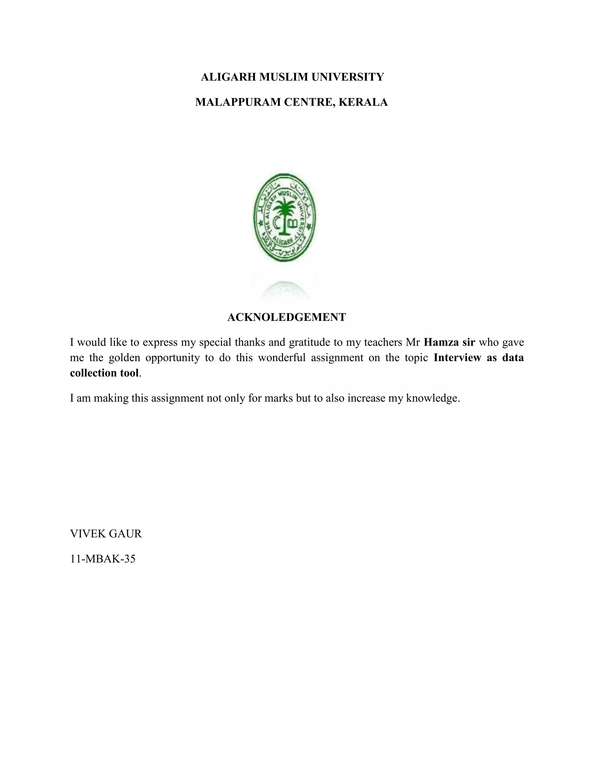 Interviews as data collection tool final | PDF