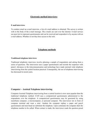 Interviews as data collection tool final | PDF