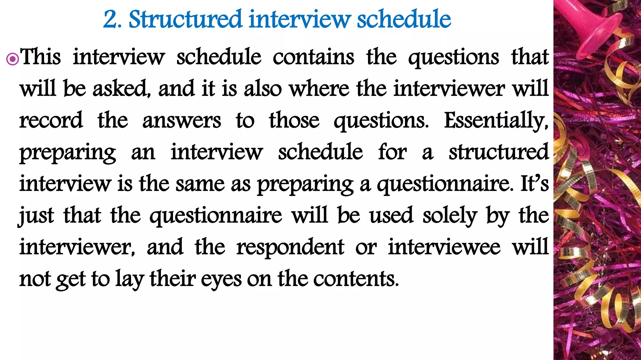 Interview schedule -shani_ppt | PPTX