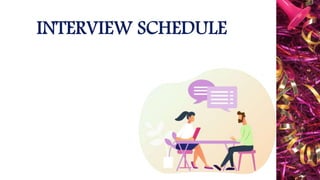 Interview schedule -shani_ppt | PPTX