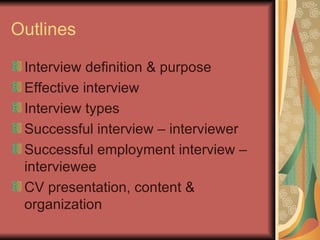 Interviews & cv tips | PPT