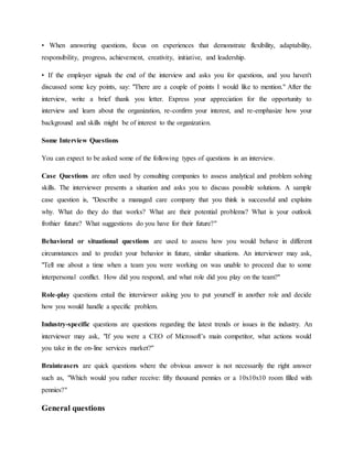 Interview skills | DOCX | Resume Writing and Advice | Job Search