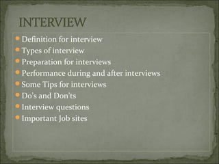 Job Interview Tips Ppt