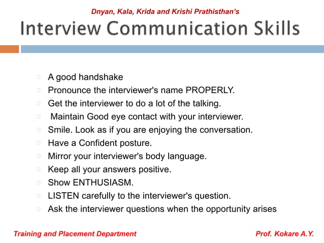 Interview skills | PPTX