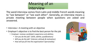 interview skills (class).pptx | Resume Writing and Advice | Job Search