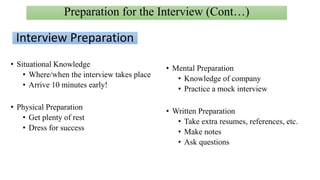 interview skills (class).pptx | Resume Writing and Advice | Job Search