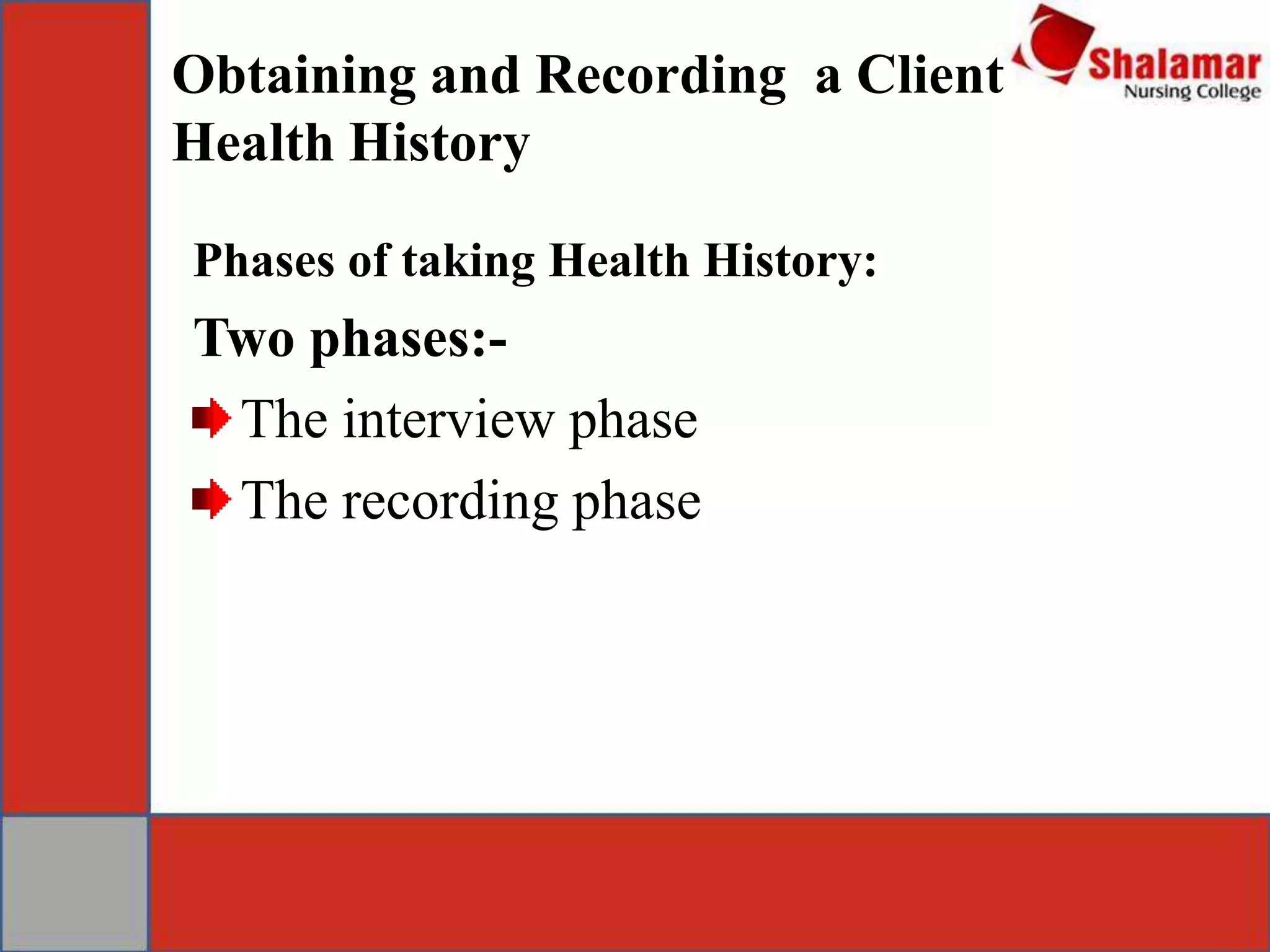 Interviewing skills & Health History | PPT