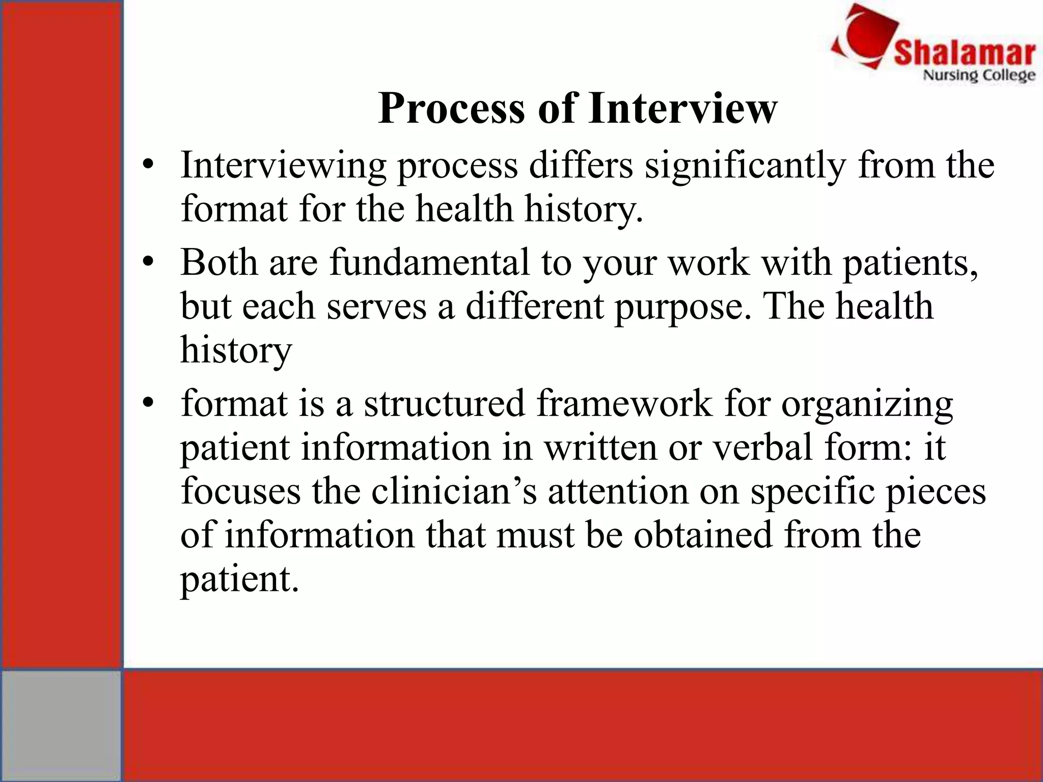 Interviewing skills & Health History | PPT